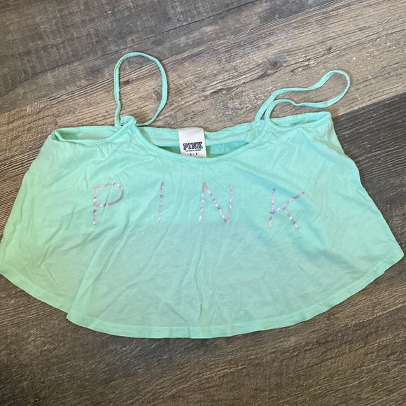 PINK Victoria's Secret | Tops | Victorias Secret Pink Teal Flowy Crop ...